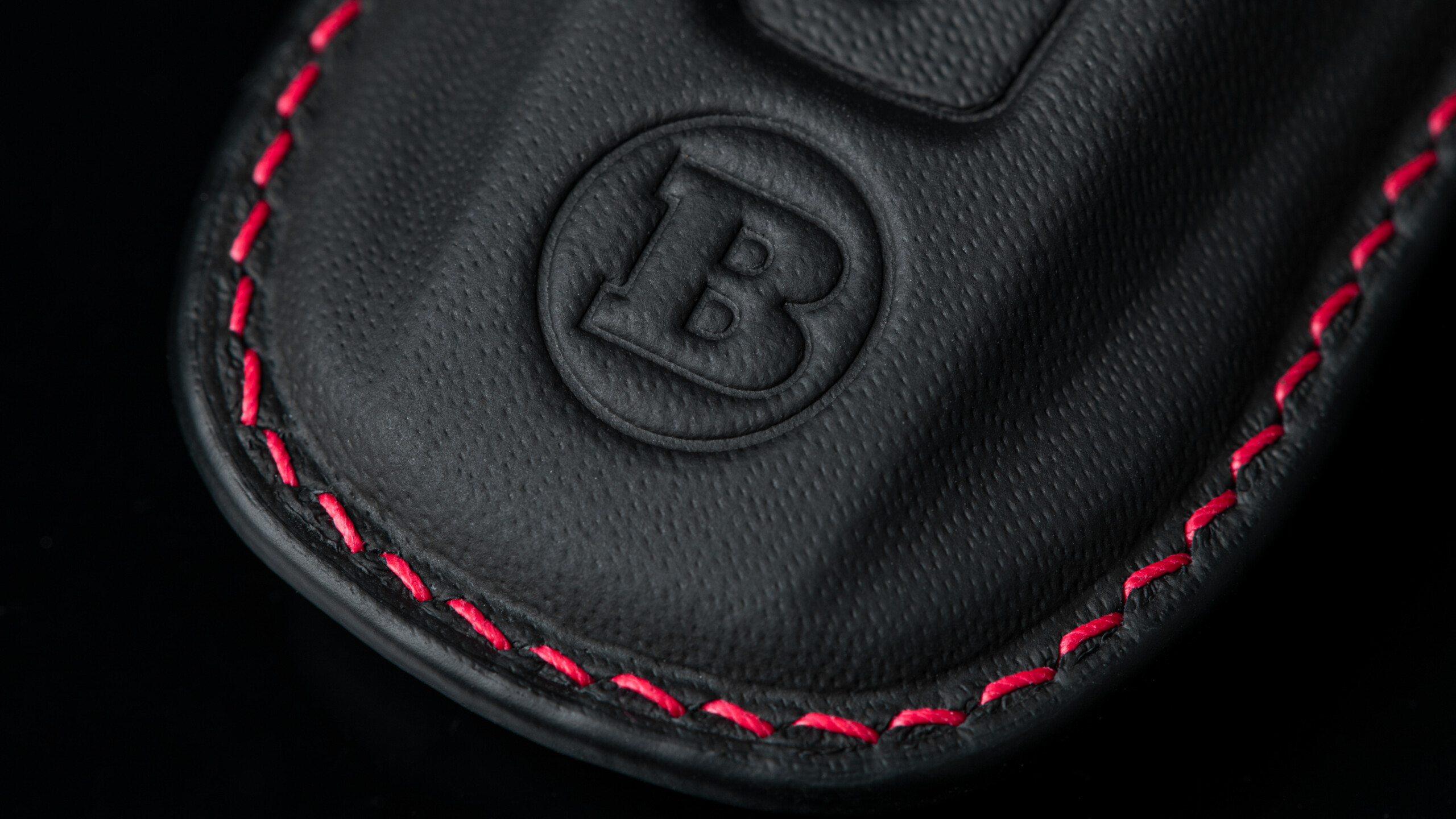 Leather key cover black-red BRABUS for Porsche 911 Turbo