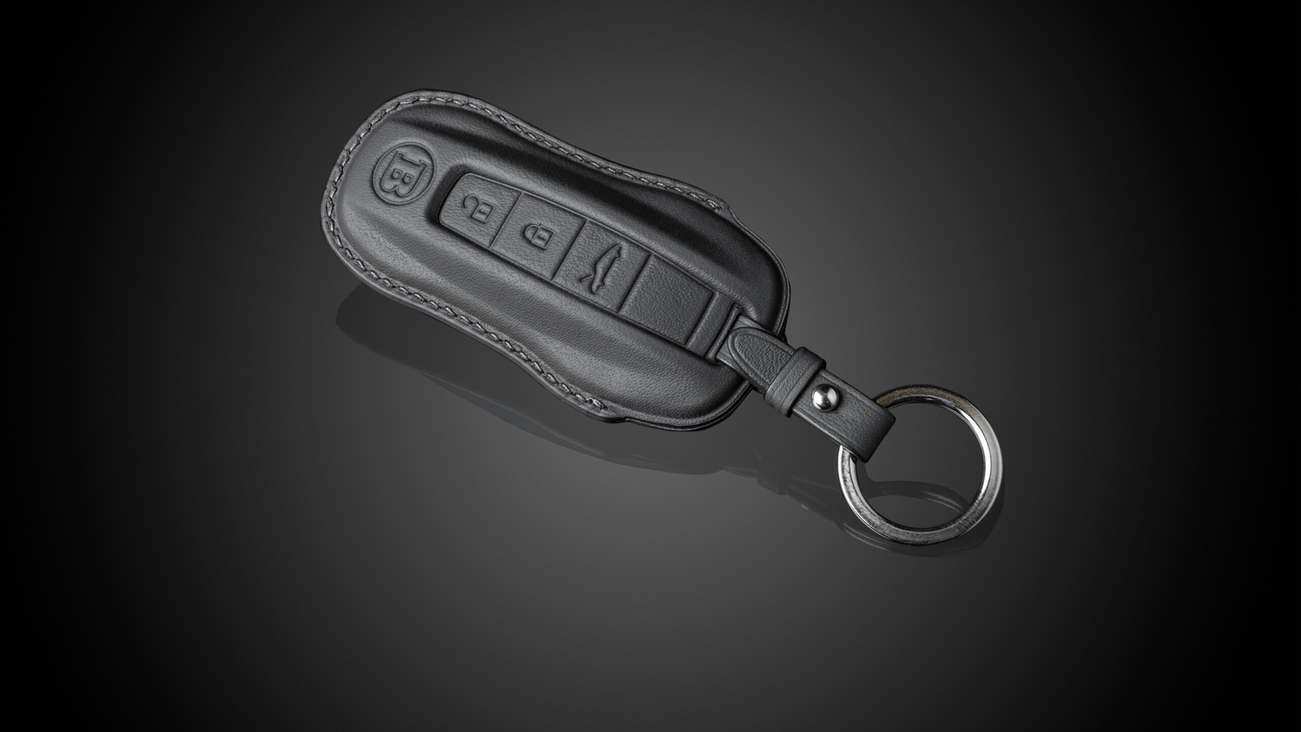 Leather key cover black BRABUS for Porsche 911 Turbo