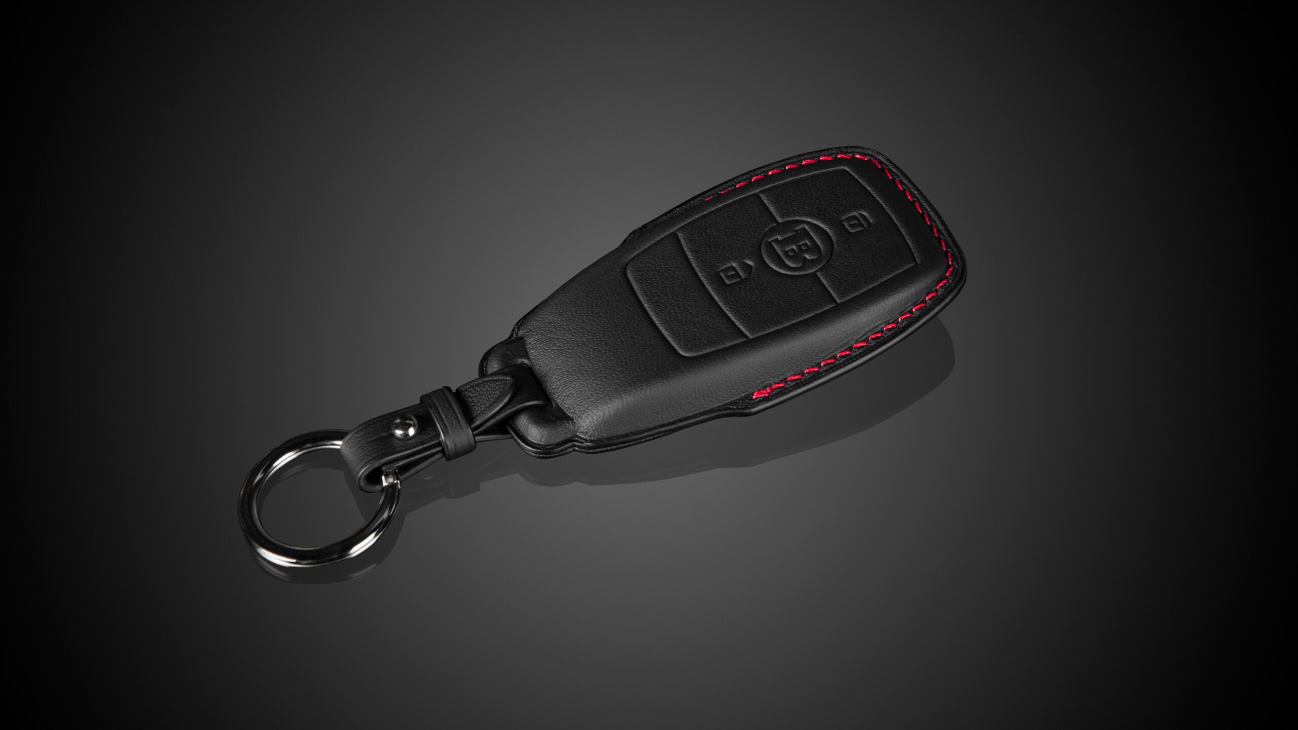Leather key cover black-red Mercedes W 463A AMG G 63